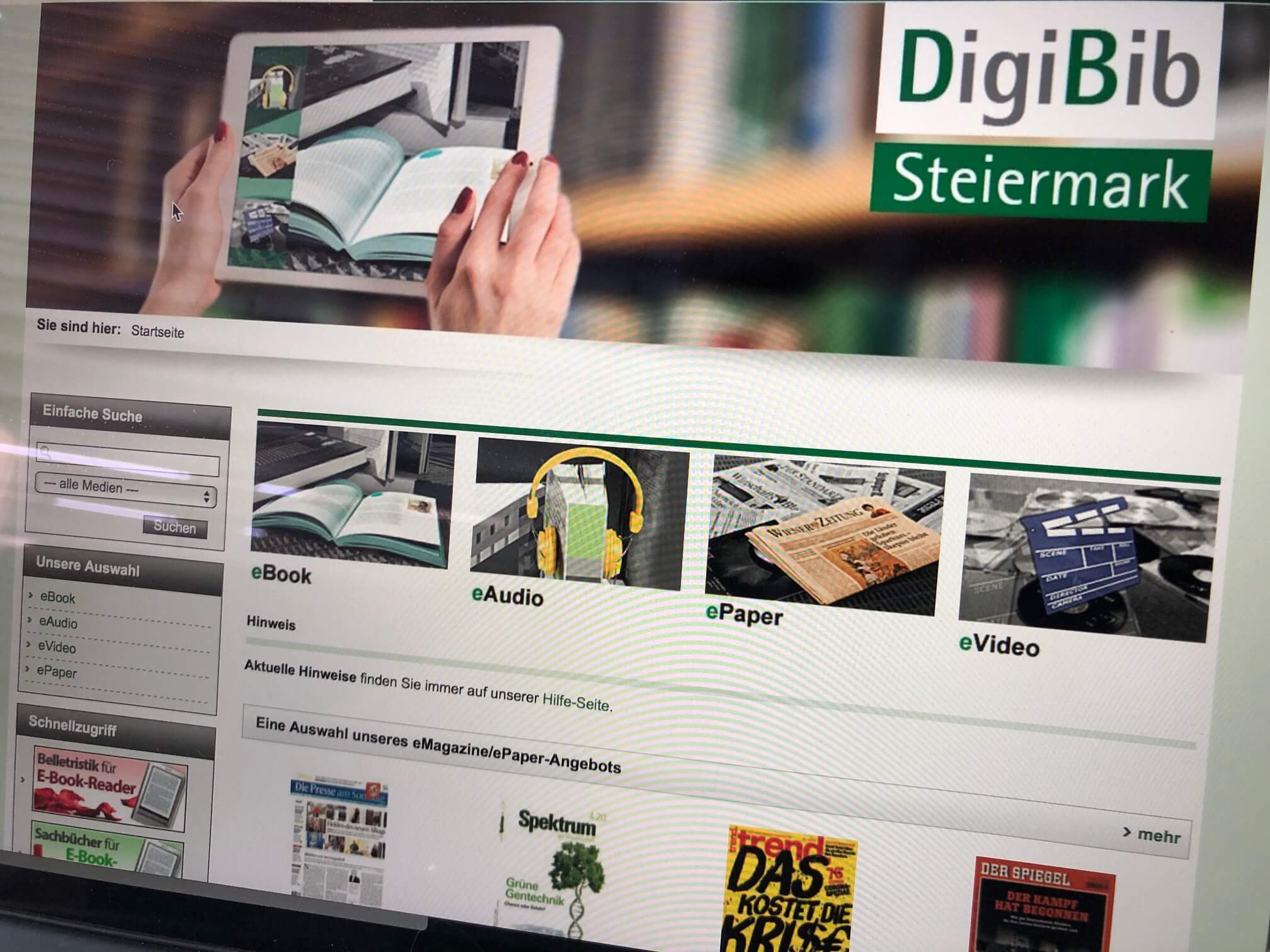 Kostenloser Zugang zur DigiBib Steiermark - Prima Magazin